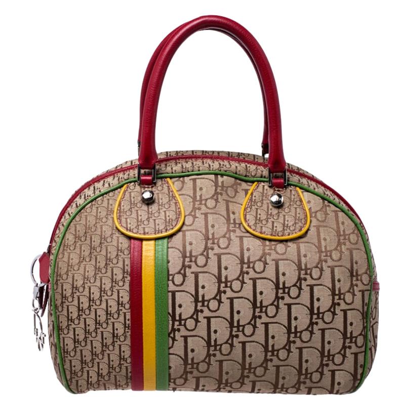 Dior Mulitcolor Diorissimo Canvas Rasta Bowler Bag For Sale at 1stDibs ...