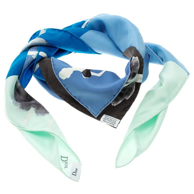 Dior Multicolor Lady Silhouette Print Mats Gustafson Square Silk Scarf ...