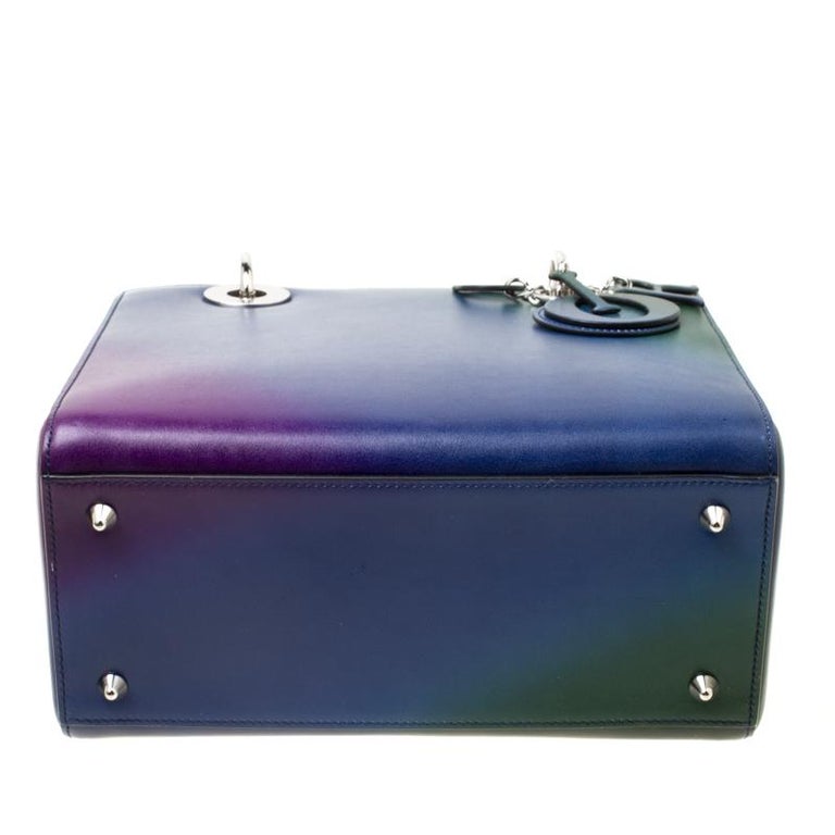 Dior Multicolor Leather Medium Ombre Lady Dior Tote For Sale at 1stDibs