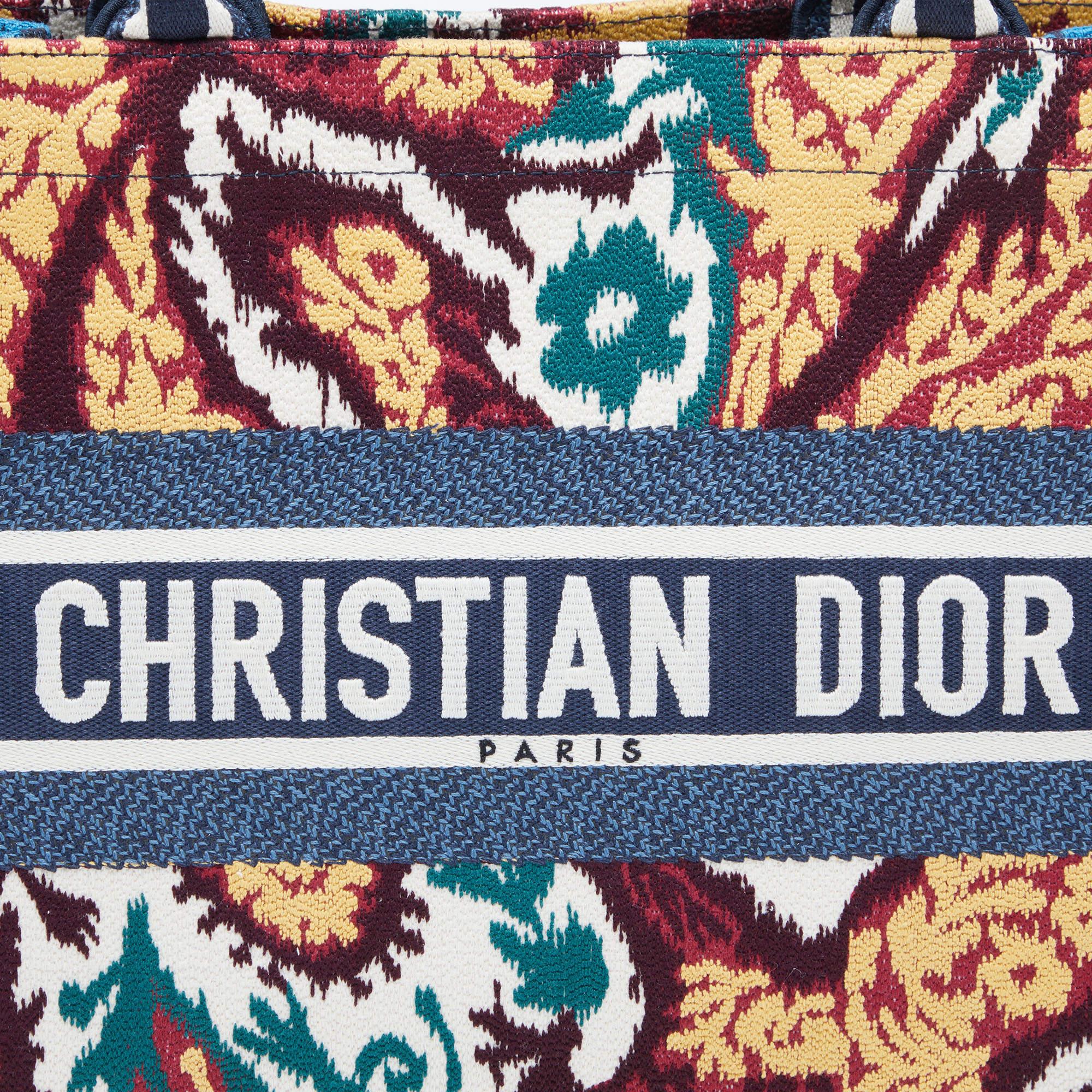 Dior Multicolor Paisley Embroidered Canvas Medium Book Tote For Sale at ...