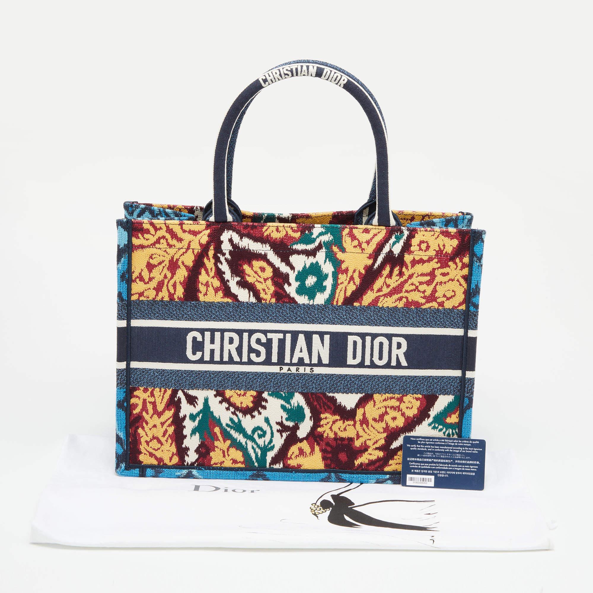 Dior Multicolor Paisley Embroidered Canvas Medium Book Tote For Sale at ...