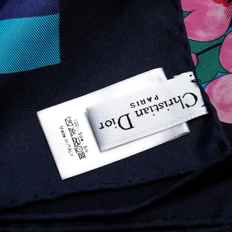 Dior Multicolor Printed Silk Square Scarf at 1stDibs