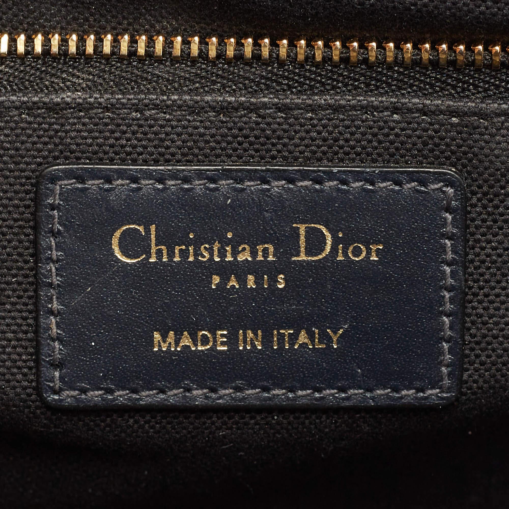 Dior Navy Blue Oblique Canvas and Leather 30 Montaigne Shoulder Bag For ...