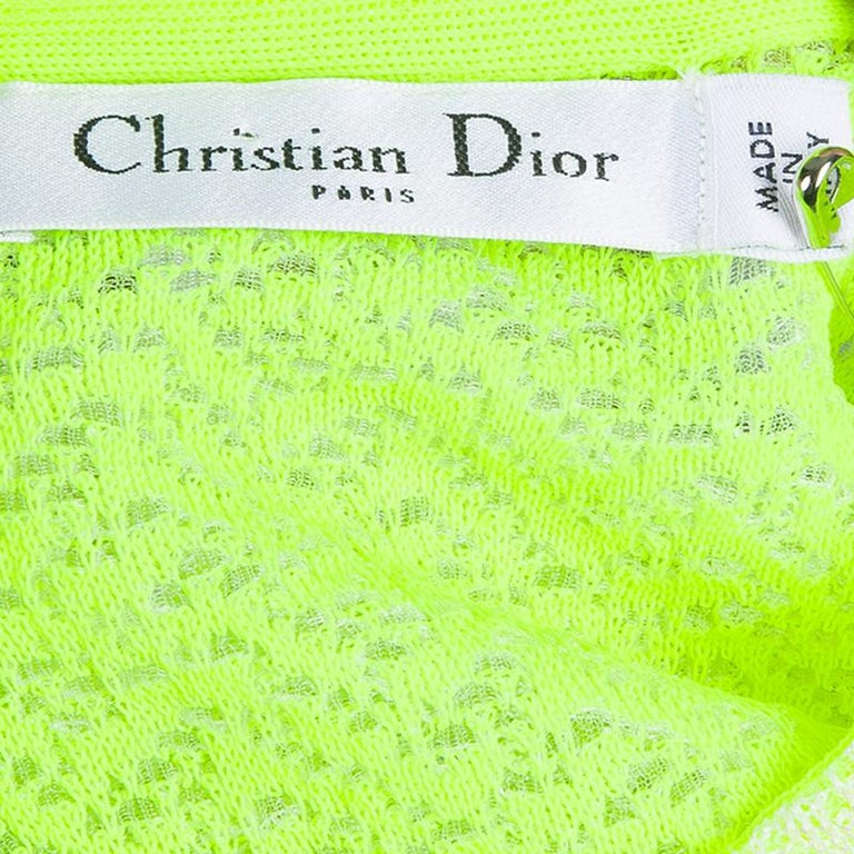 Dior Neon Green Flare Mid-length Dress M For Sale at 1stDibs