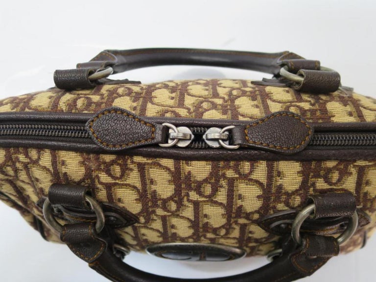 Dior Oblique Monogram Trotter Signature Boston 866785 Brown Nylon ...