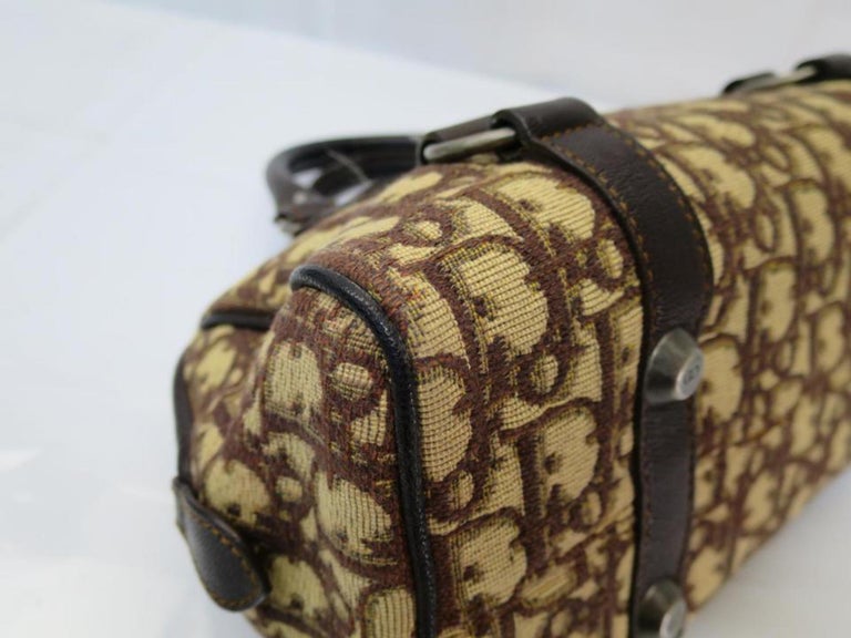 Dior Oblique Monogram Trotter Signature Boston 866785 Brown Nylon ...