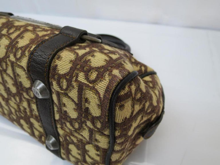 Dior Oblique Monogram Trotter Signature Boston 866785 Brown Nylon ...