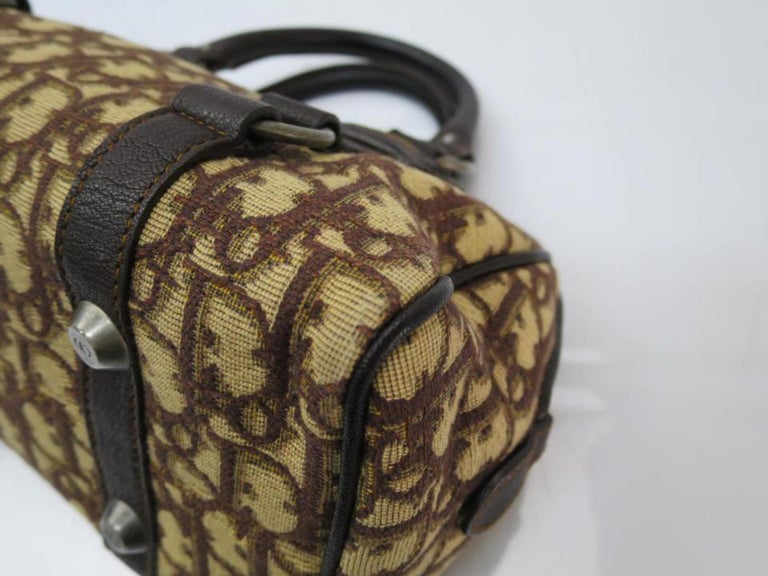 Dior Oblique Monogram Trotter Signature Boston 866785 Brown Nylon ...