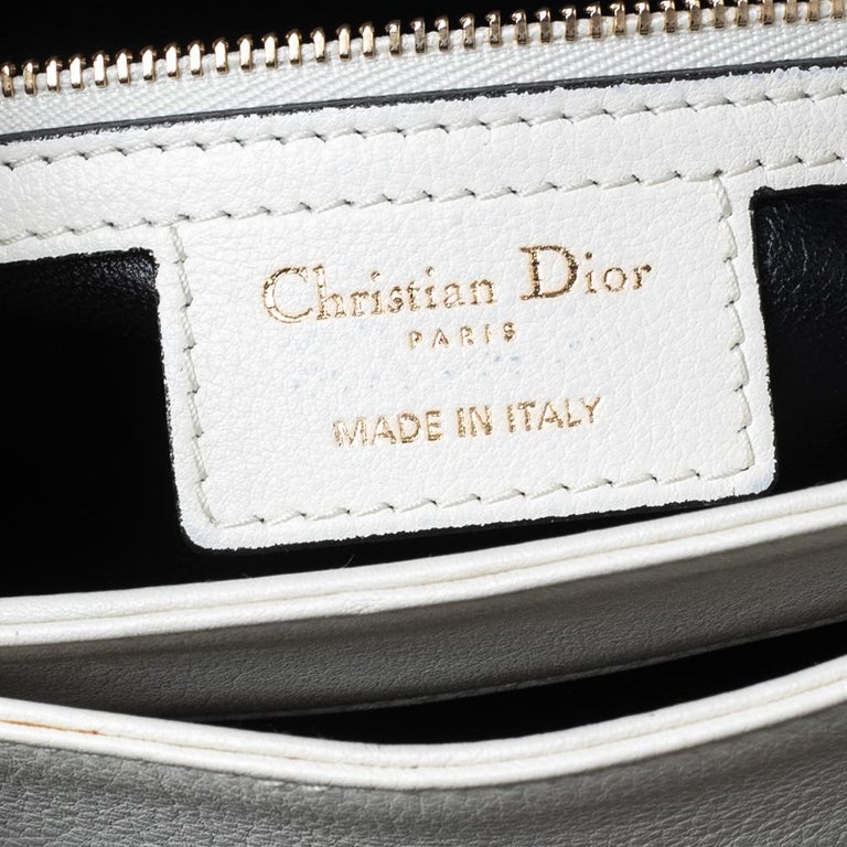 Dior Off White/Black Leather Large Diorling Shoulder Bag at 1stDibs