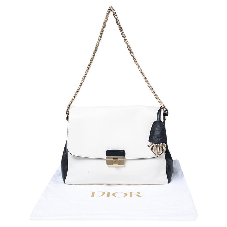 Dior Off White/Black Leather Large Diorling Shoulder Bag at 1stDibs