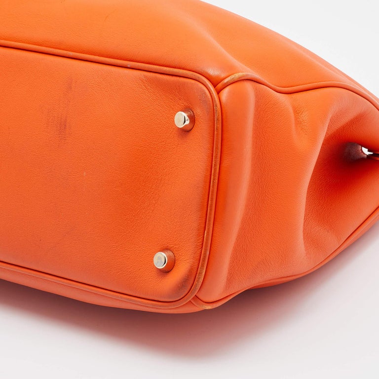 Dior Orange Leather Large Diorissimo Shopper Tote For Sale at 1stDibs