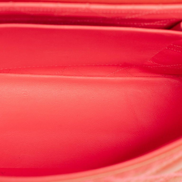 Dior Orange/Pink Embroidered Stitch Cannage Leather Miss Dior Medium ...