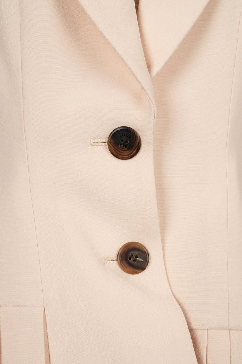 Dior Pale Pink Wool and Silk Jacket For Sale at 1stDibs