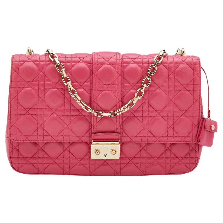 Dior Pink Cannage Leather Large Miss Dior Flap Bag For Sale at 1stDibs