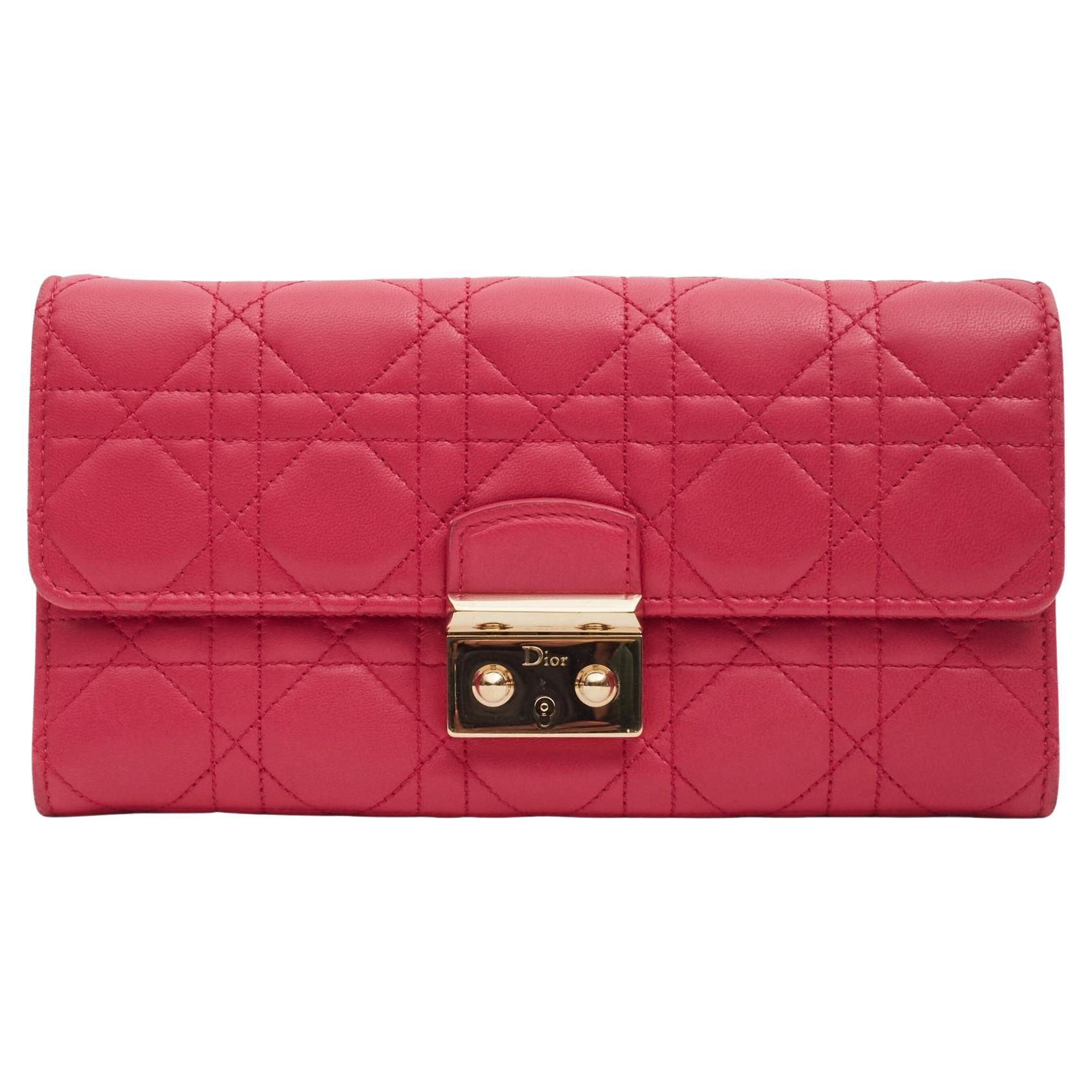 Dior Pink Cannage Leather Miss Dior Wallet For Sale at 1stDibs