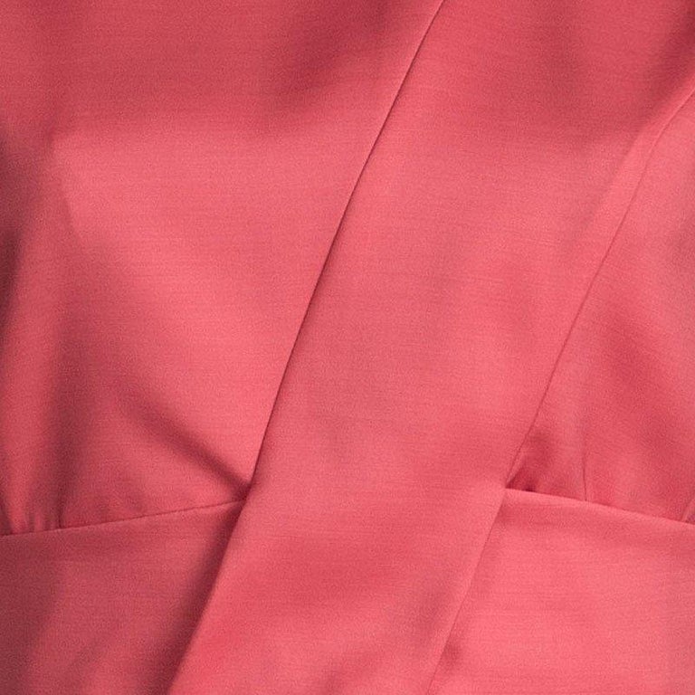 Dior Pink Panel Detail Belted Cap Sleeve Dress M For Sale at 1stDibs