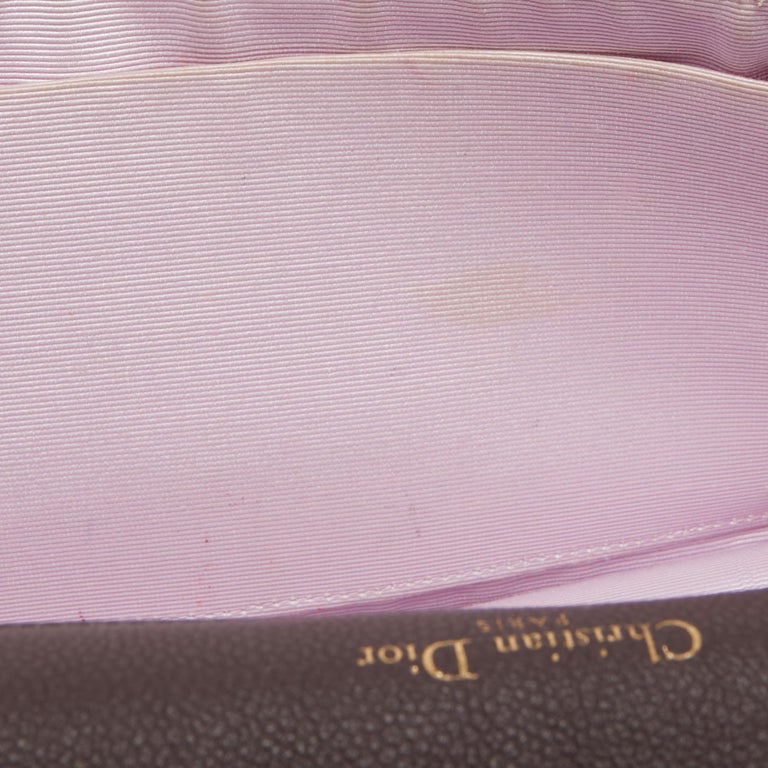 Dior Plum Leather Medium Diorama Flap Shoulder Bag For Sale at 1stDibs