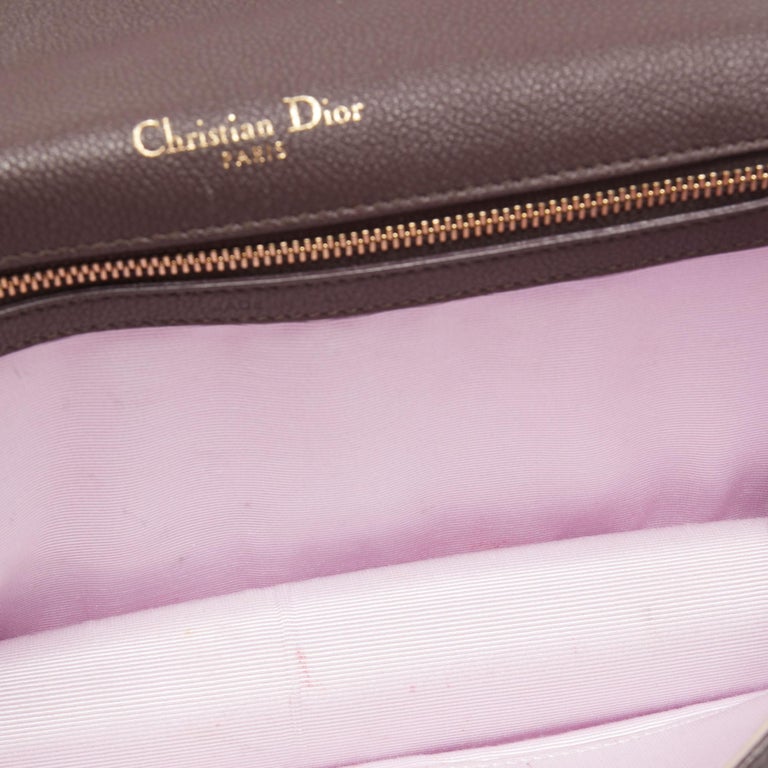 Dior Plum Leather Medium Diorama Flap Shoulder Bag For Sale at 1stDibs
