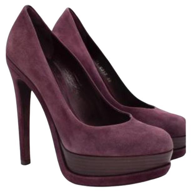 Dior Plum Suede Stacked Platform Heeled Pumps For Sale at 1stDibs ...