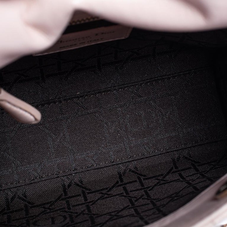 Dior Powder Pink Cannage Leather Mini Lady Dior Tote at 1stDibs | mini ...