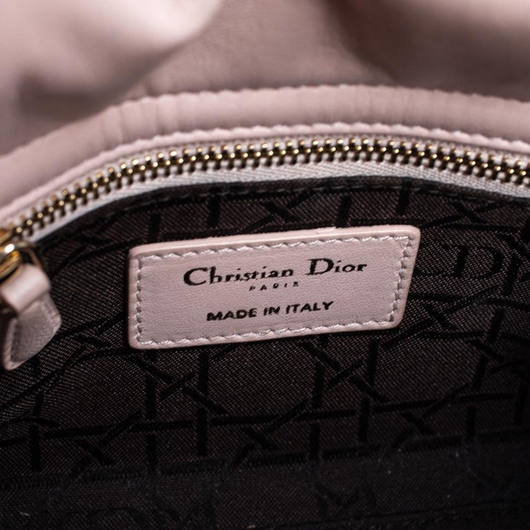 Dior Powder Pink Cannage Leather Mini Lady Dior Tote at 1stDibs | mini ...