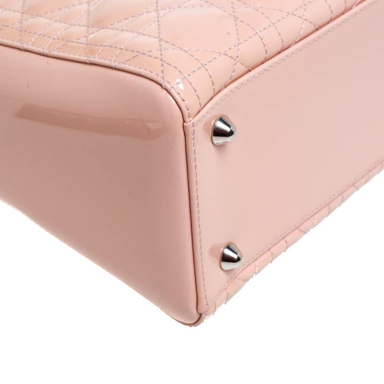 Dior Powder Pink Cannage Patent Leather Large Lady Dior Tote at 1stDibs ...
