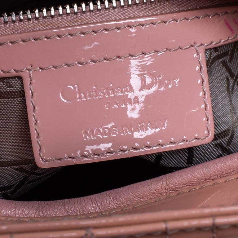 Dior Powder Pink Cannage Patent Leather Large Lady Dior Tote at 1stDibs ...