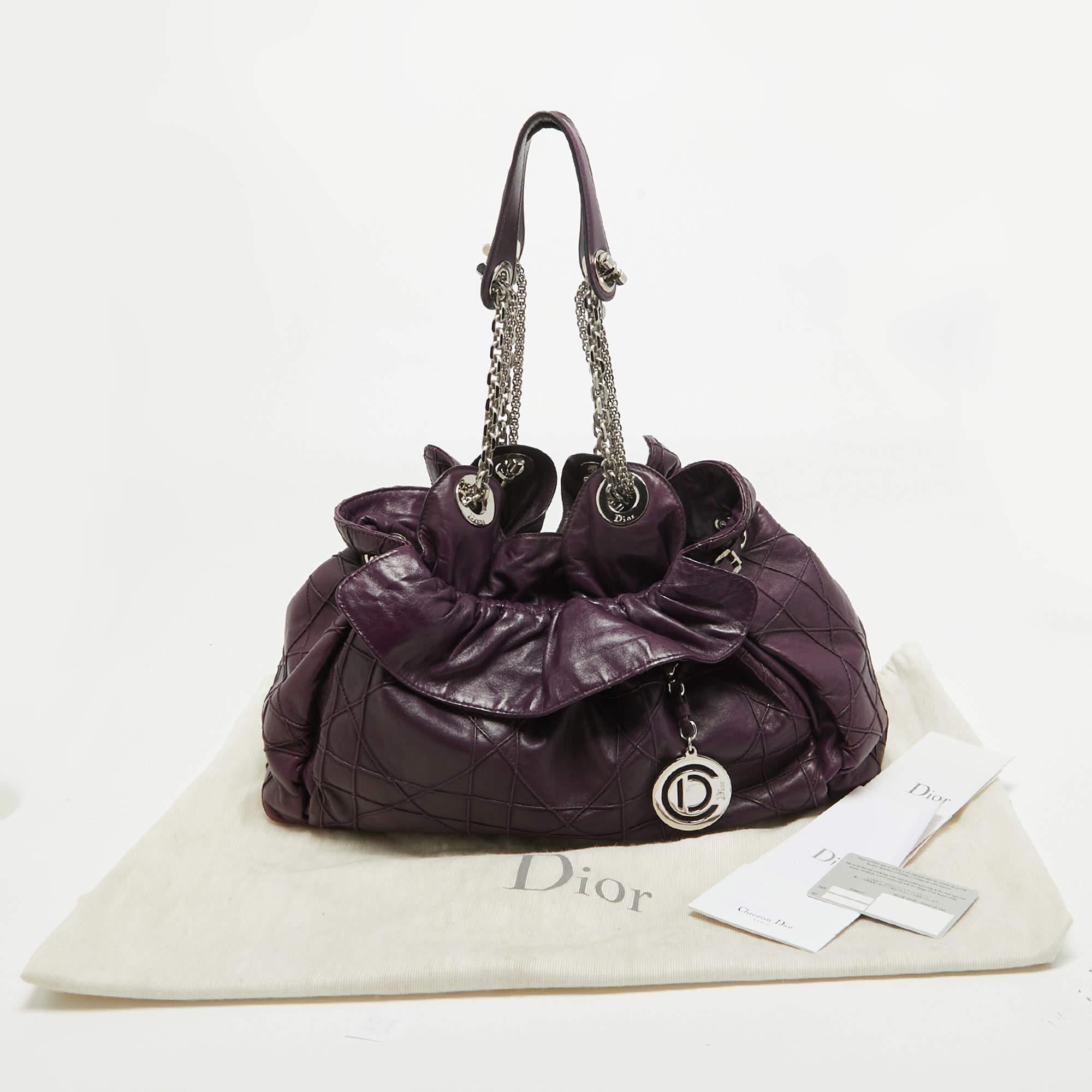 Dior Purple Cannage Leather Le Trente Shoulder Bag For Sale at 1stDibs