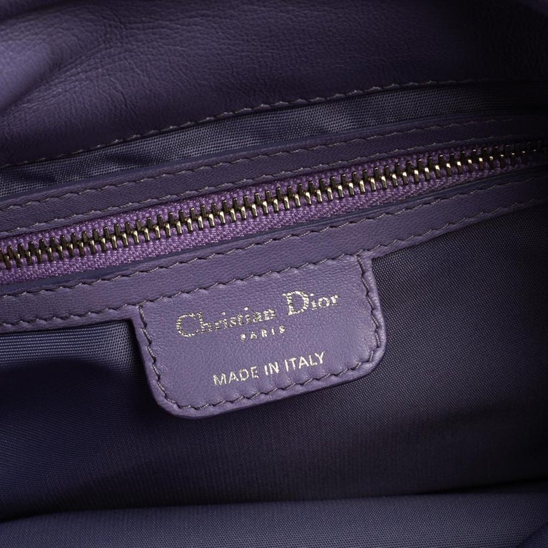 Dior Purple Cannage Leather New Lock Ruffle Flap Bag at 1stDibs