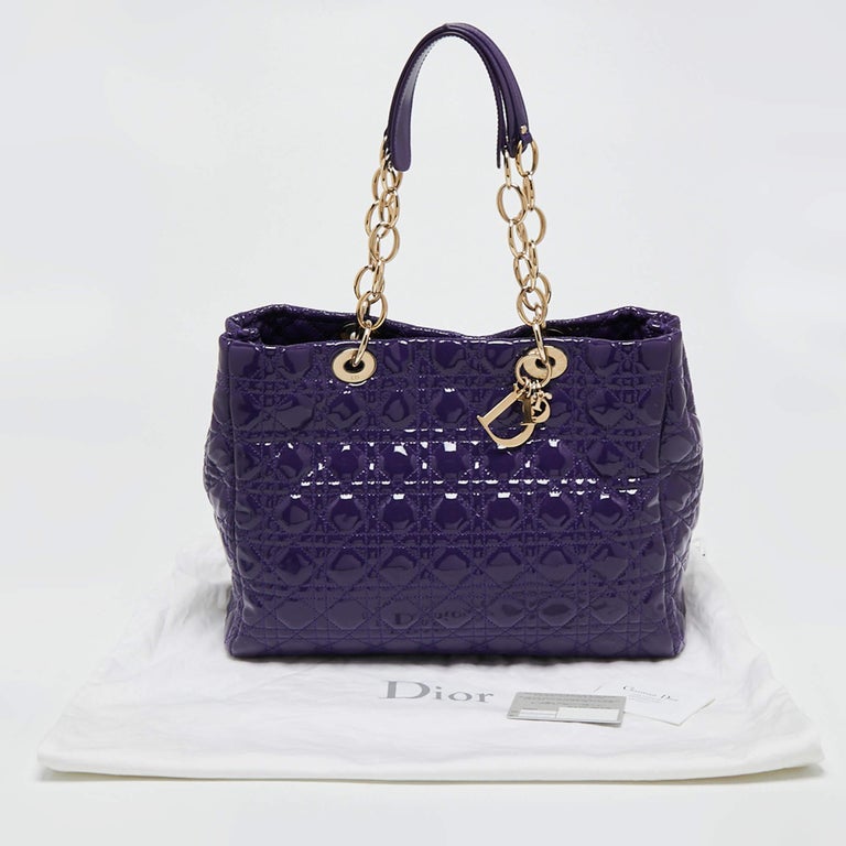 Dior Purple Cannage Soft Patent Leather Lady Dior Shopper Tote For Sale ...