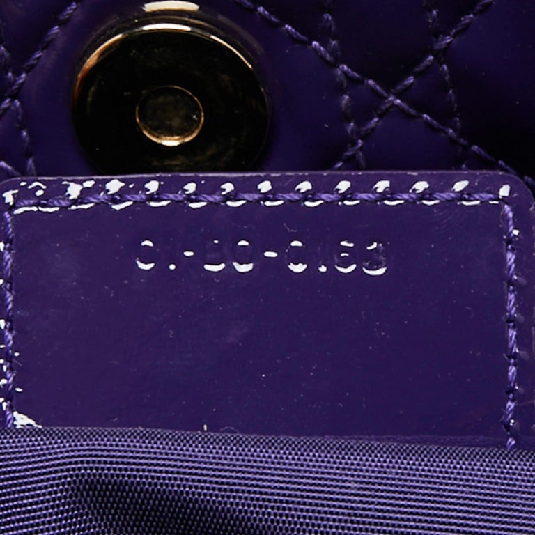 Dior Purple Cannage Soft Patent Leather Lady Dior Shopper Tote For Sale ...