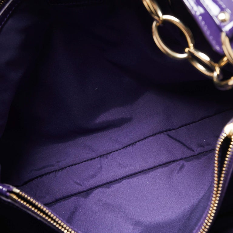 Dior Purple Cannage Soft Patent Leather Lady Dior Shopper Tote For Sale ...