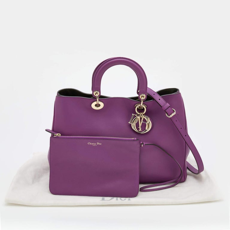 Dior Purple Leather Large Diorissimo Shopper Tote For Sale at 1stDibs