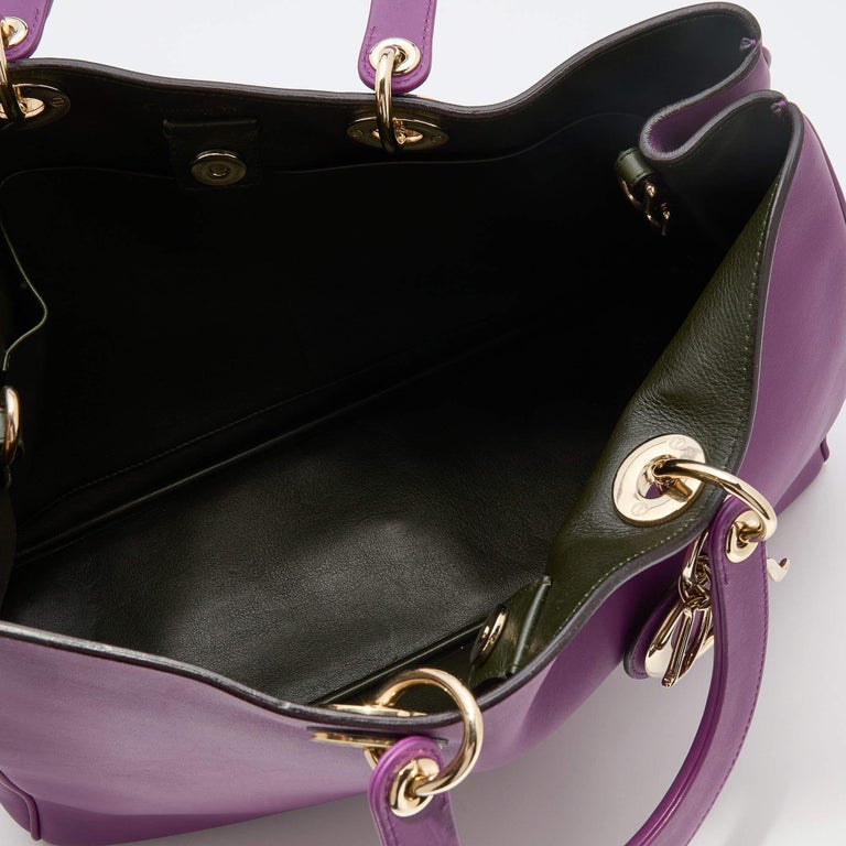 Dior Purple Leather Large Diorissimo Shopper Tote For Sale at 1stDibs