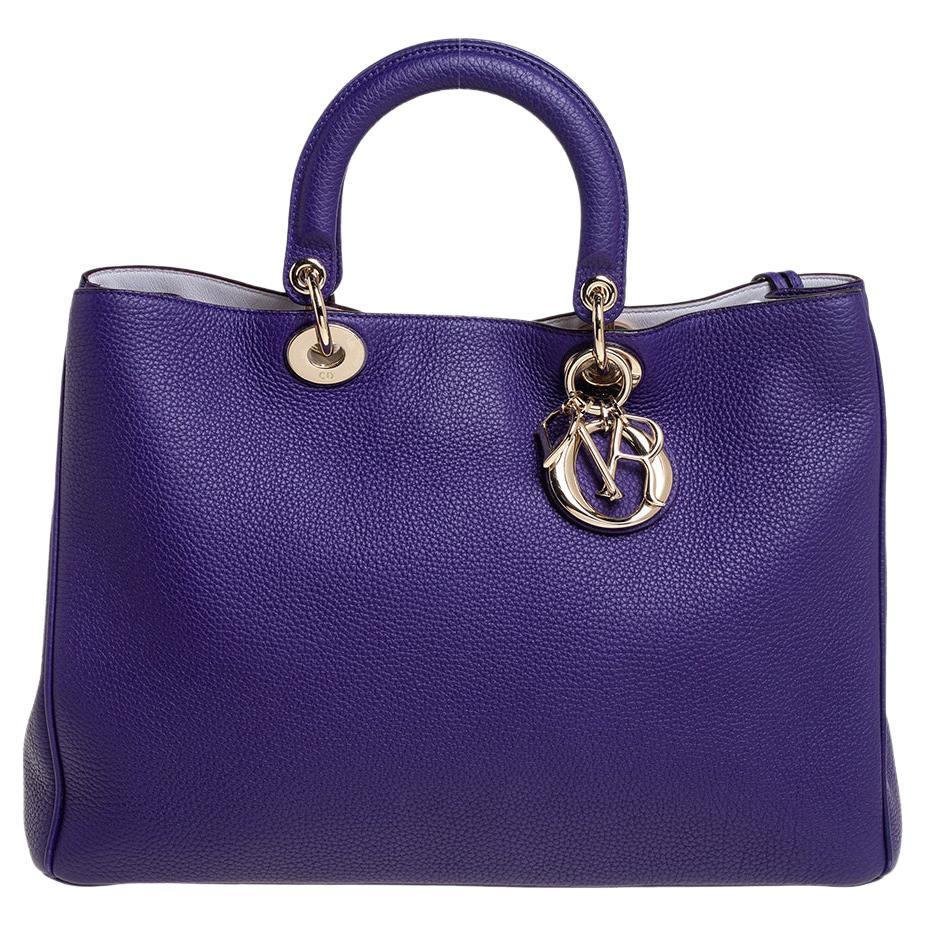 Dior Lavender Cannage Leather Medium Lady Dior Tote at 1stDibs
