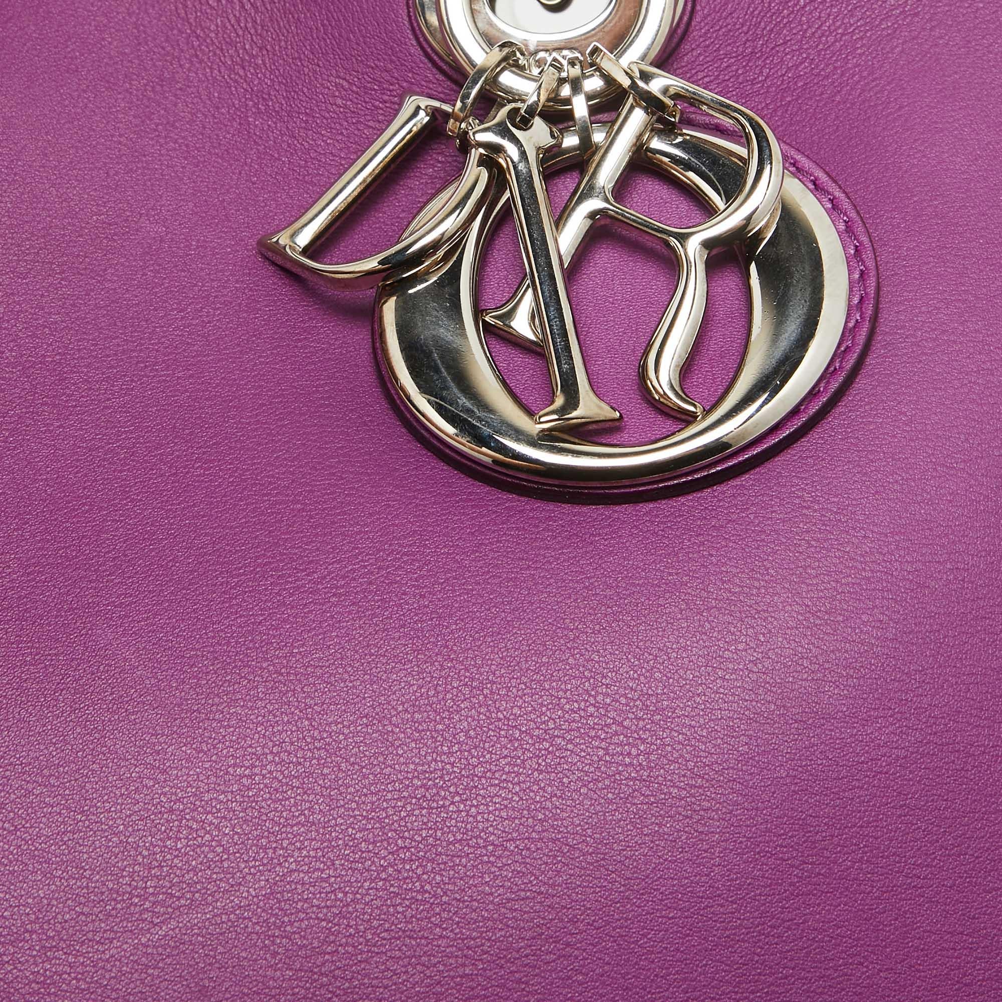 Dior Purple Leather Medium Diorissimo Shopper Tote For Sale at 1stDibs