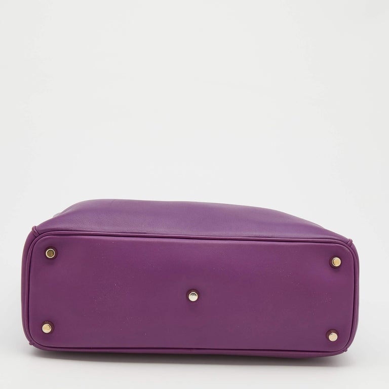 Dior Purple Leather Medium Diorissimo Tote For Sale at 1stDibs