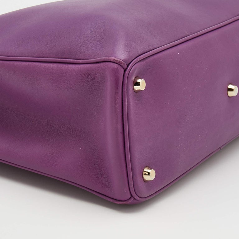 Dior Purple Leather Medium Diorissimo Tote For Sale at 1stDibs