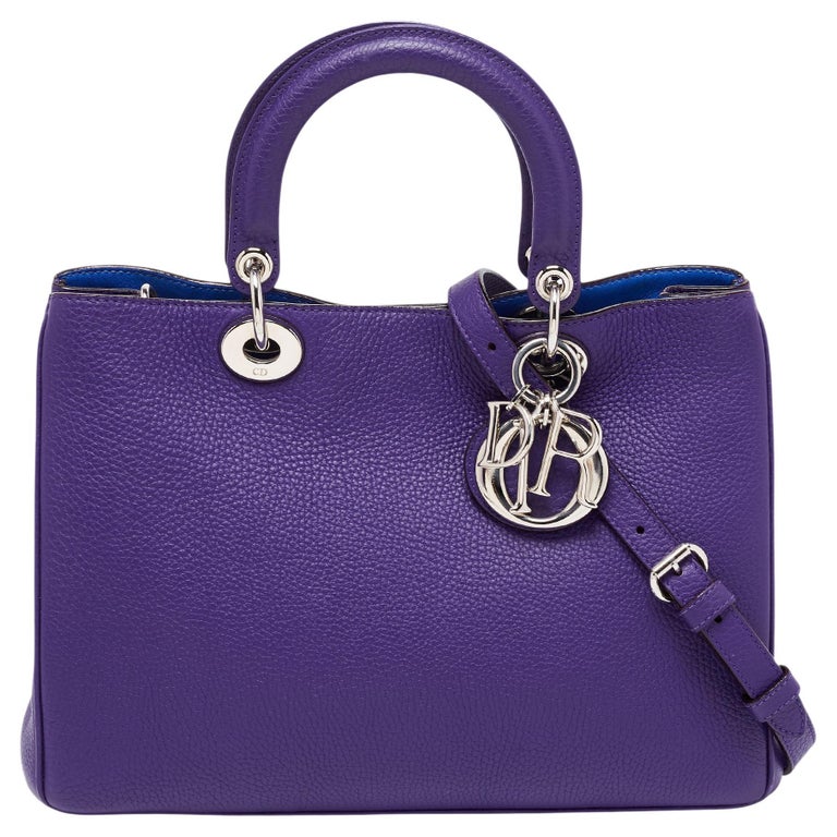 Dior Purple Leather Medium Diorissimo Tote at 1stDibs