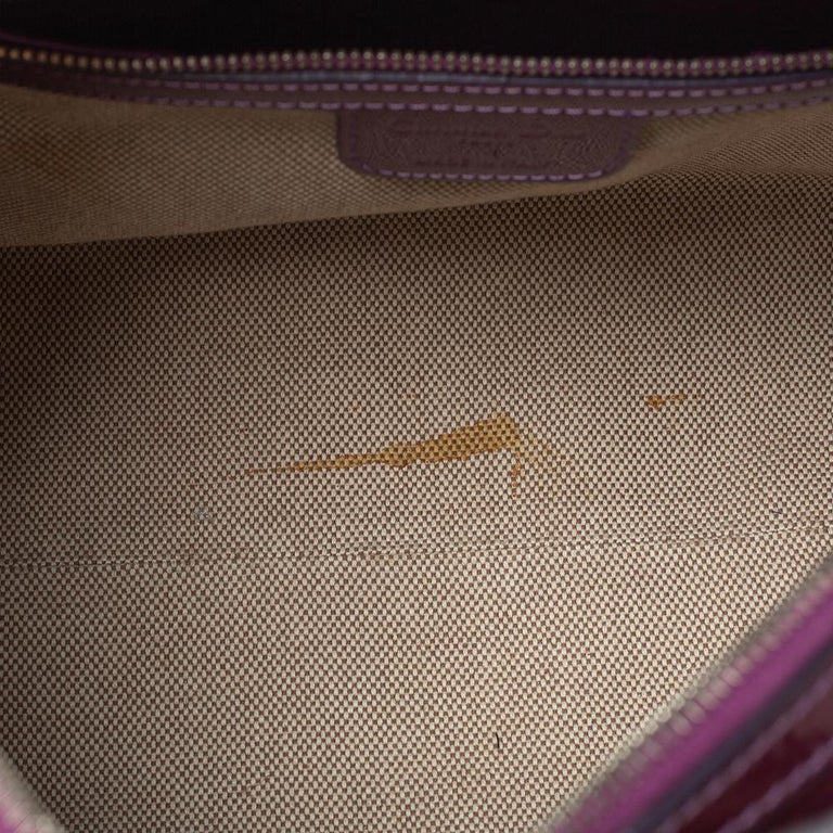 Dior Purple Monogram Patent Leather Boston Bag For Sale at 1stDibs