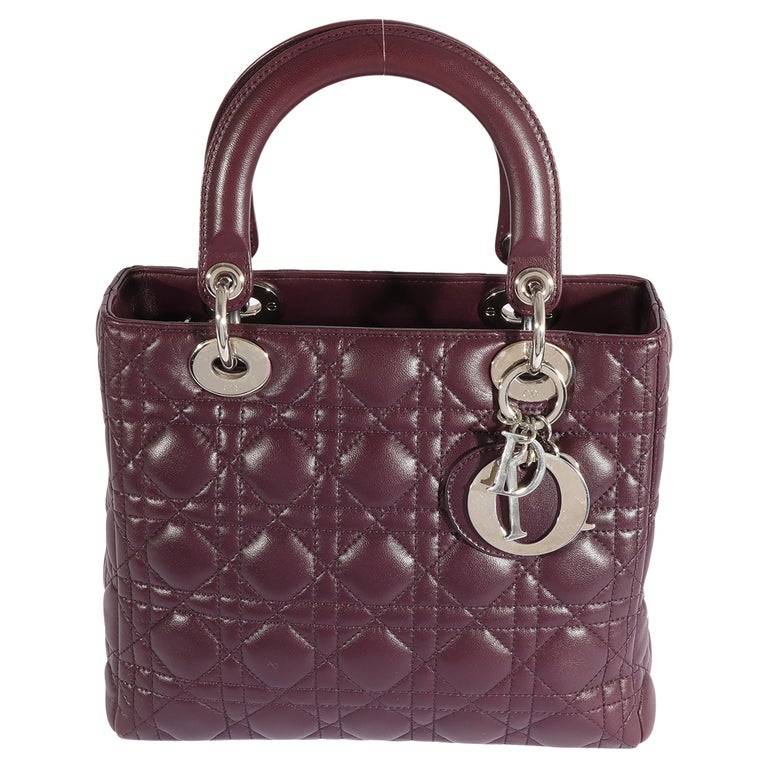 Dior Purple Quilted Cannage Lambskin Medium Lady Dior Bag For Sale at ...