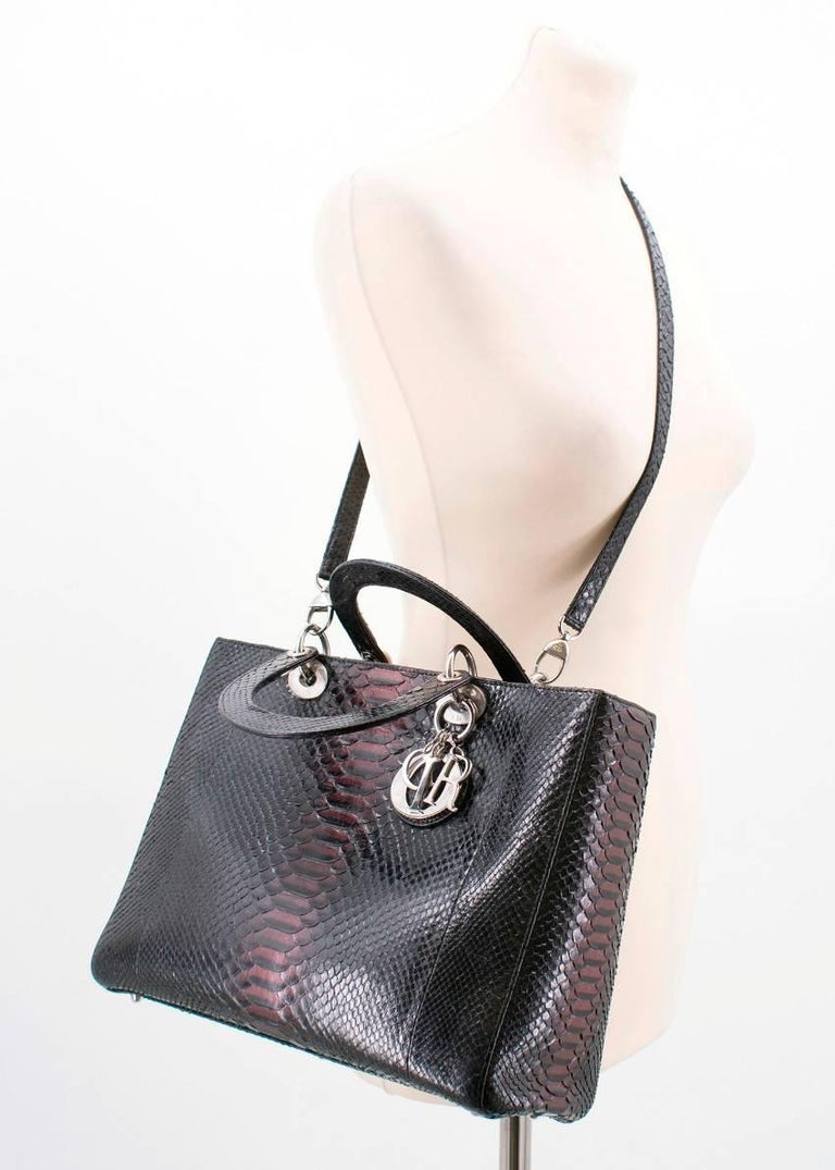 Dior python leather black bag at 1stDibs