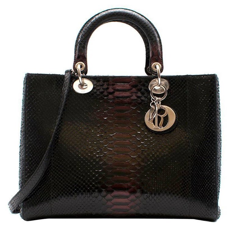 Dior python leather black bag at 1stDibs