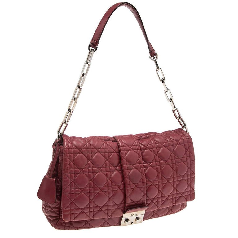 Dior Red Cannage Leather Large New Lock Flap Shoulder Bag For Sale at ...