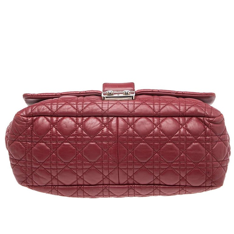 Dior Red Cannage Leather Large New Lock Flap Shoulder Bag For Sale at ...