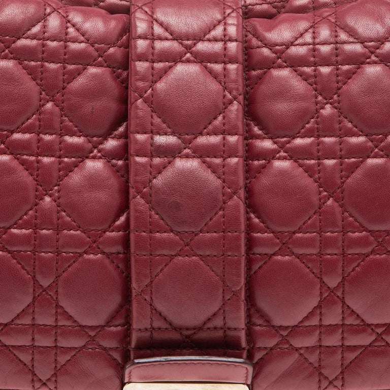 Dior Red Cannage Leather Large New Lock Flap Shoulder Bag For Sale at ...