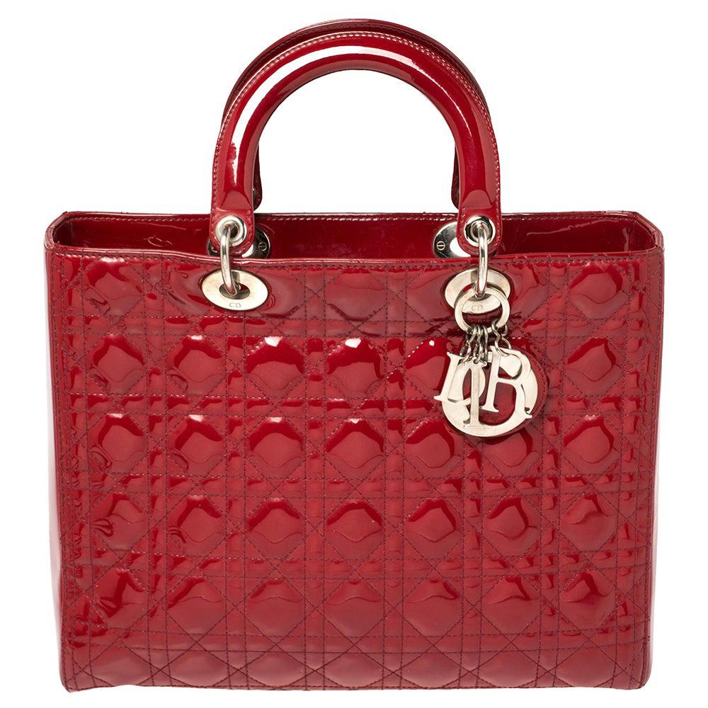 2000s Christian Dior mini lady Dior red bag at 1stDibs