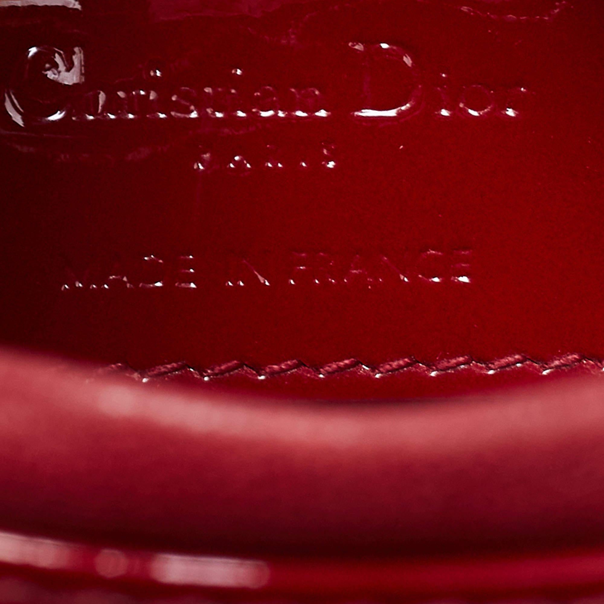 Dior Red Cannage Patent Leather Medium Lady Dior Tote at 1stDibs ...