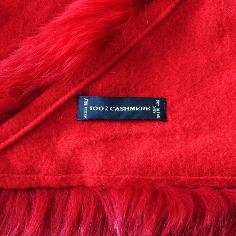 Dior Red Cashmere and Fox Cape at 1stDibs | cape dior, dior cape