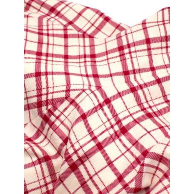 Dior Red and Cream Check Wool Mini Dress For Sale at 1stDibs